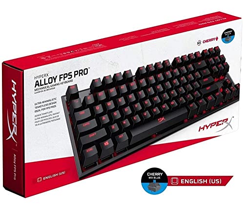 HyperX Alloy FPS Pro - USB Tenkeyless Mechanical Gaming Keyboard - 87-Key, Ultra-Compact Form Factor - Clicky - Cherry MX Blue - Red LED Backlit (HX-KB4BL1-US/WW)
