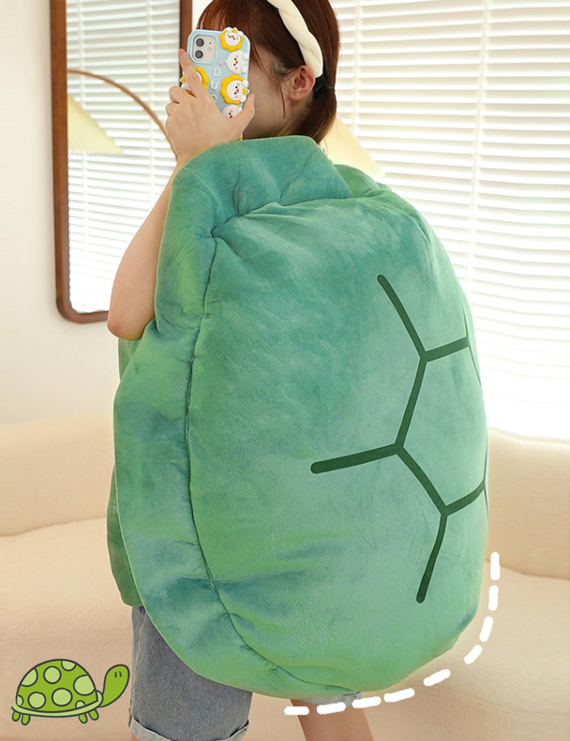 Rruonshully 40 Inch Wearable Turtle Shell Pillows Tortoise Shell Plush Turtle Stuffed Animal Dress Up Cushion Costume for Adlut