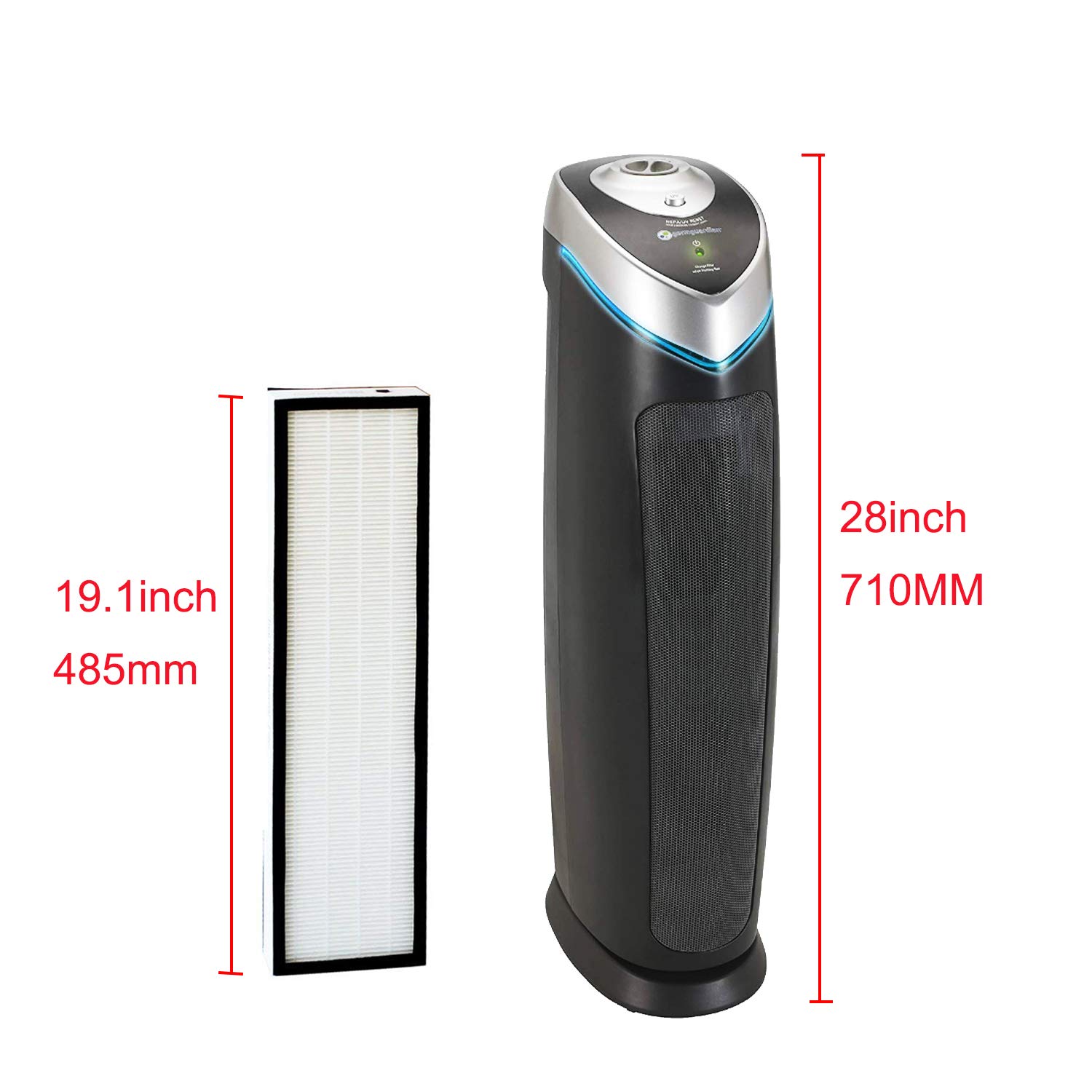EZ SPARES Replacement for True HEPA Charcoal Air Purifier Filter Fit GermGuardian FLT5000 FLT5111 AC5000 Series Filter C Attachment(2pcs)
