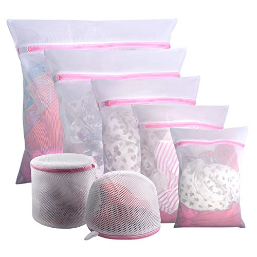 GOGOODA 7 Set Laundry Mesh Bags Delicate Wash Bags with 2 Set Sneaker Shoe Wash Bags