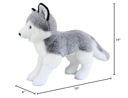 Ice King Bear Lifelike Siberian Husky Stuffed Animal - Plush Toy - 14 Inches Length - Standing