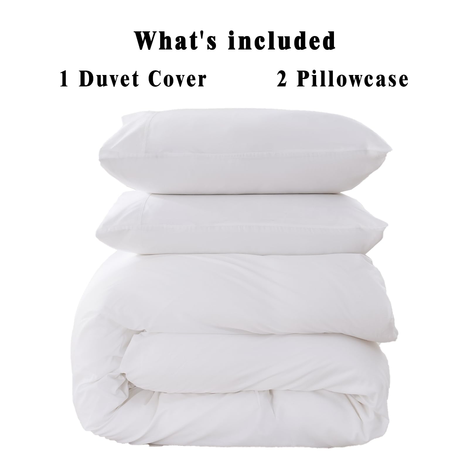 Overket 100% Organic Cotton Duvet Cover Queen Size Luxury 400 Thread Count Duvet Cover Queen Size Sateen Comforter Cover Soft and Breathable Cooling Bedding Set 3 Piece(White;Queen)
