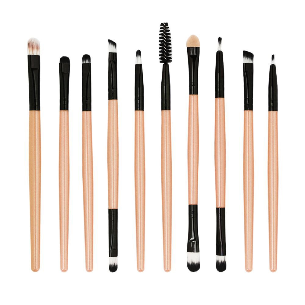 Beauty Tools Powder Brush pcs 10 Foundation Defined Makeup Brushes Brush Make Brush Holder Organizer (Brown, One Size)