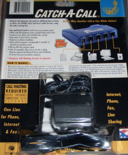 Catch-A-Call Telephone Line Sharing Device for Phone, Fax, and Internet