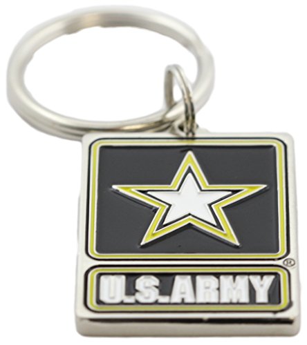 EEC, Inc. US Army Logo Keychain Patriotic Key Ring Military Gifts for Men Women Veterans, Black, 1 1/2" by 1 1/4"