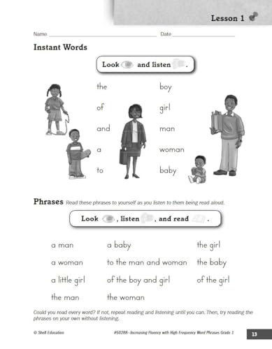 Increasing Fluency with High Frequency Word Phrases Grade 1 (Increasing Fluency Using High Frequency Word Phrases)