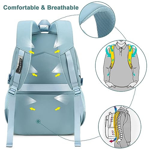 CAMTOP Laptop Backpack 15.6 Inch College Middle School BookBag Travel Backpacks Casual Daypacks (17 Inch, Blue)