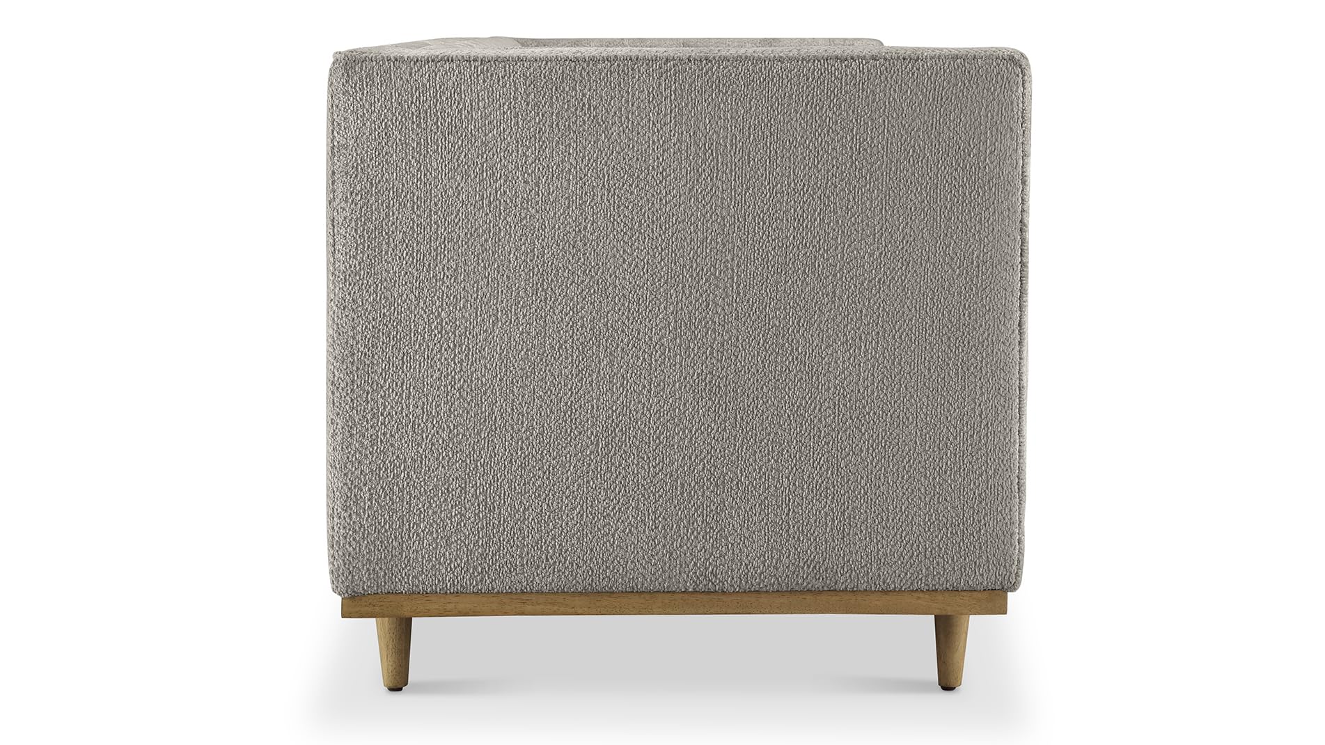 CHERS 79 Inch Sofa Couch with Button Tufted Back, Vintage Mid Century Modern Sofa, Fabric Upholstered Loveseat, 2-Seater Couches for Living Room, Bedroom, Office, Square Arms, Solid Wood Legs, Gray