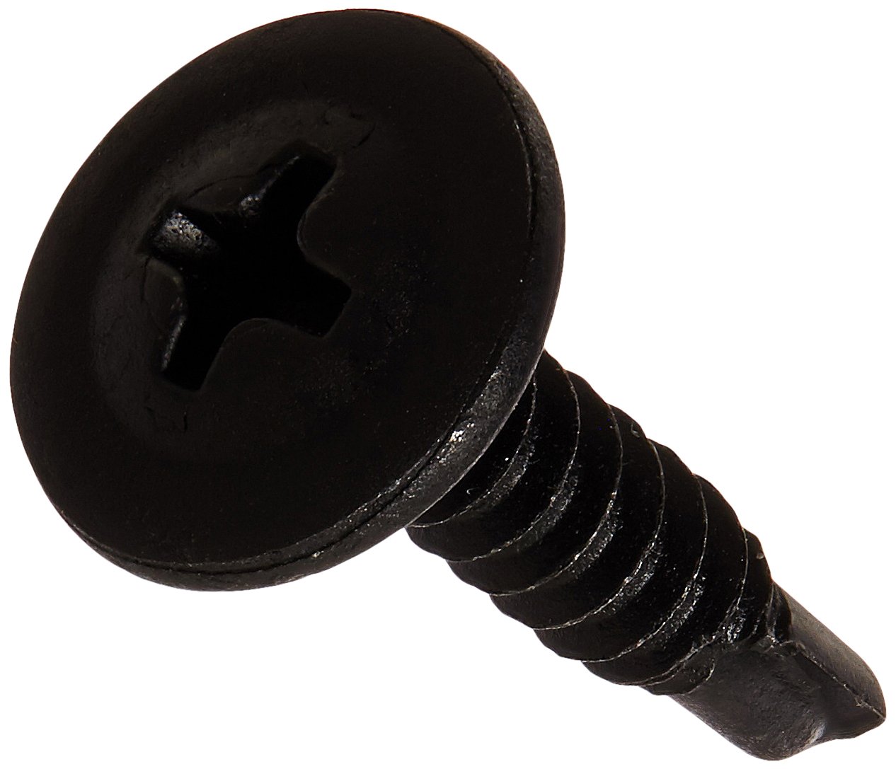 Small Parts 0812KPMB Steel Self-Drilling Screw, Black Phosphate Finish, Modified Truss Head, Phillips Drive, #2 Drill Point, #8-18 Thread Size, 3/4" Length (Pack of 100)