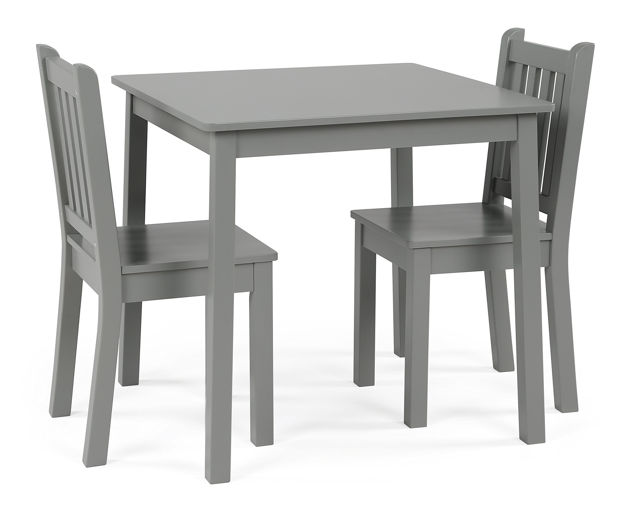 Humble Crew Kids Wood Table, 2 Chairs and Extra-Large Toy Organizer Set (Grey)