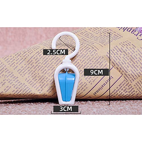 GSHLLO 10 Pcs Colorful Plastic Swivel Hooks Laundry Hanging Clips Portable Clothes Pins Retail Hat Hanger Clips for Hats Pants Socks