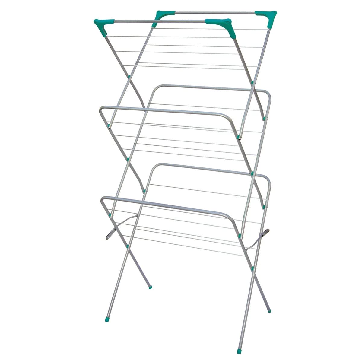 J&V TEXTILES Laundry Drying Rack for Clothes, Wood Clothing Dryer, Extreme Stability, Heavy Duty Built, Foldable, Collapsible Space Saving | Indoor-Outdoor Use - Pre-Assembled