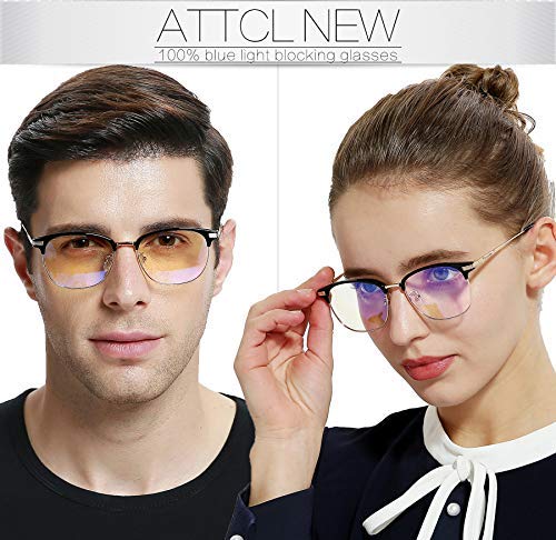 ATTCL Unisex Blue Light Blocking Glasses Eyeglasses Frame Anti Blue Ray Computer Game Glasses 5054-Gray