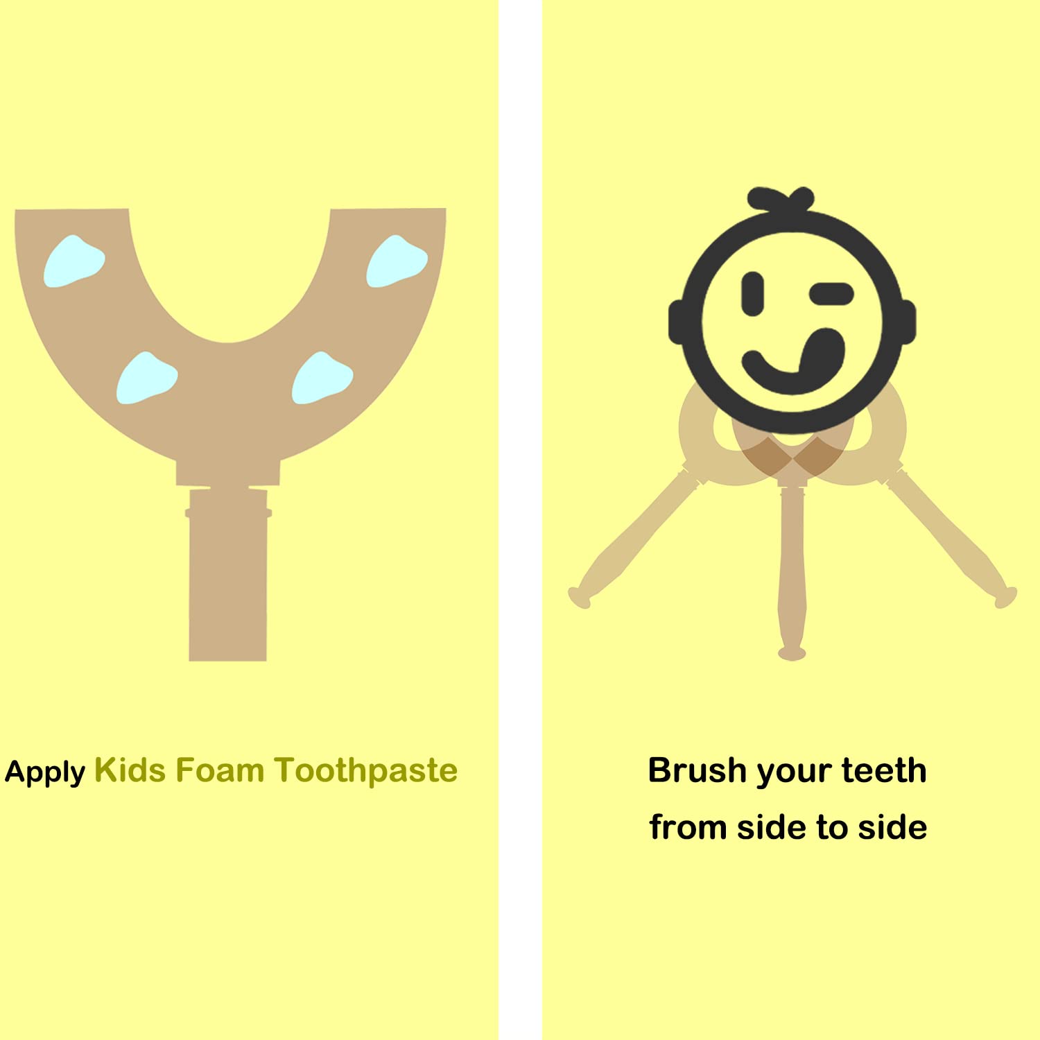 LEPGIFE U Shaped Kids Toothbrush 4 Pack, U-Type Whole Mouth Toothbrush for Kids (Age 2-6)