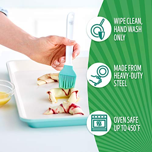 GreenLife Soft Grip Healthy Ceramic Nonstick, Cookware Pots and Pans Set, 16 Piece, Blue & Bakeware Healthy Ceramic Nonstick, Cookie Sheet, 18" x 13", Turquoise