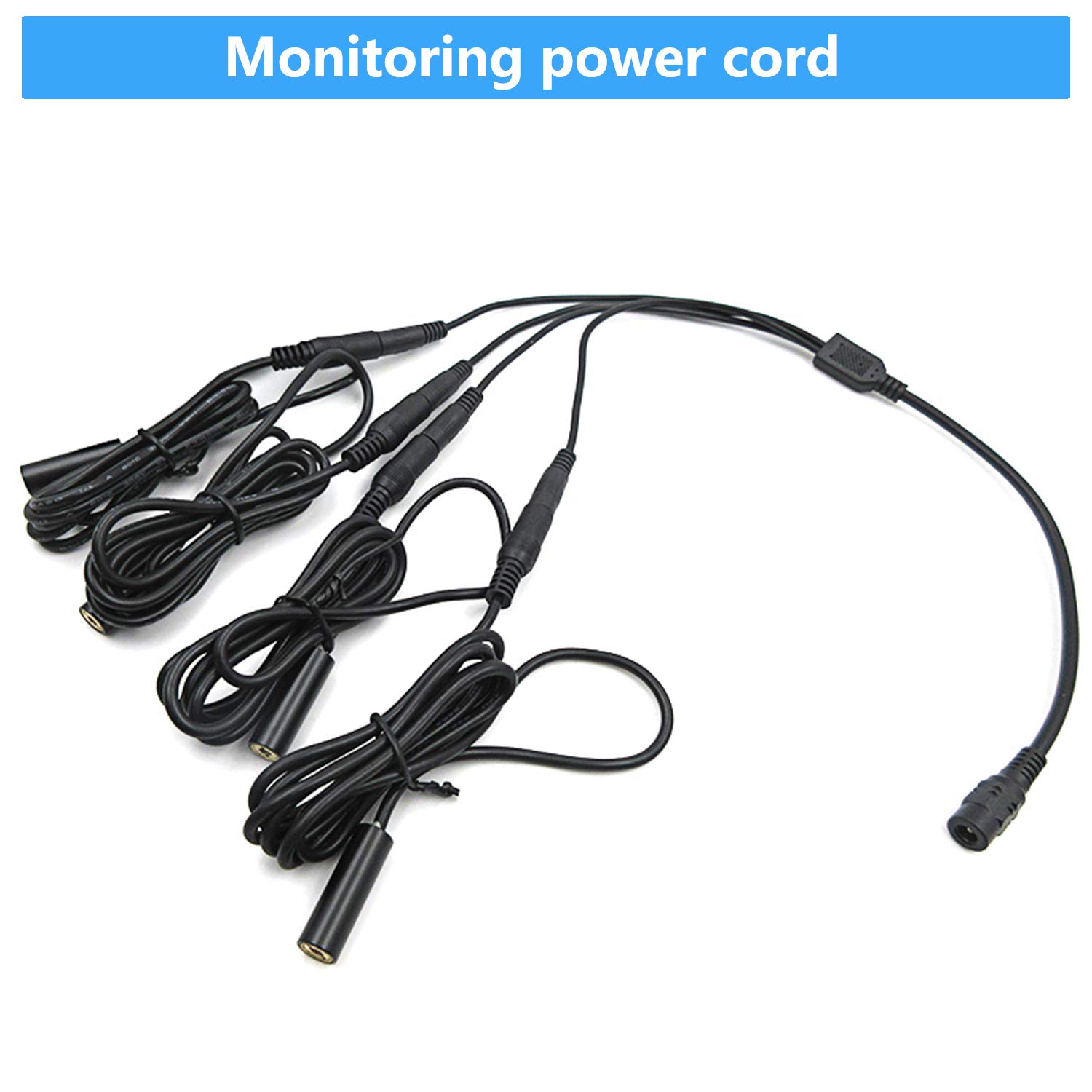 SAISN DC Power Y Splitter Cable 1 Female to 4 Male Plug for CCTV Camera (1 to 4)
