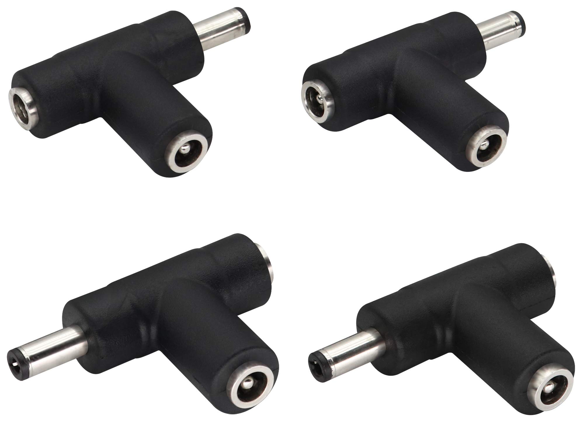 zdyCGTime 90 Degree Angle DC 5525Female to Male&Female Connector Multifunction DC Adapter DC Power Connector DC5.5x2.5mm Jack Coupler Converter for Laptop CCTV Camera Strip Lighting 4 PCS