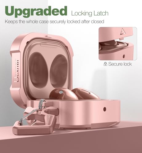 Dexnor Compatible with Samsung Galaxy Buds 2 Pro Case(2022)/Galaxy Buds 2 Case(2021)/ Galaxy Buds Live Case(2020)/ Galaxy Buds Pro Case(2021) Clear Hard PC & Silicone 360 Full Body Case- Pink