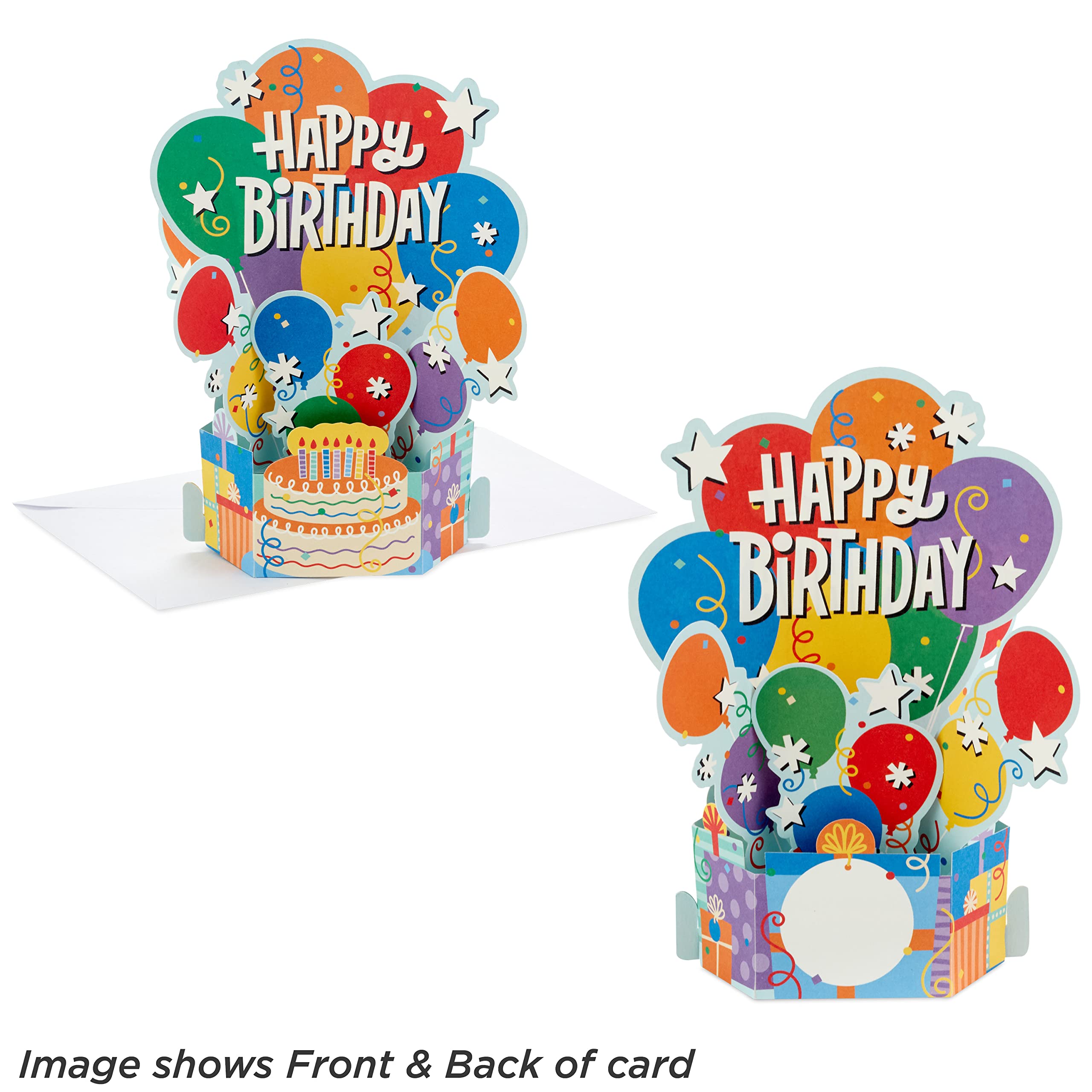 Hallmark Paper Wonder Pack of Pop Up Birthday Cards, Balloons and Cake (8 3D Cards and Envelopes)