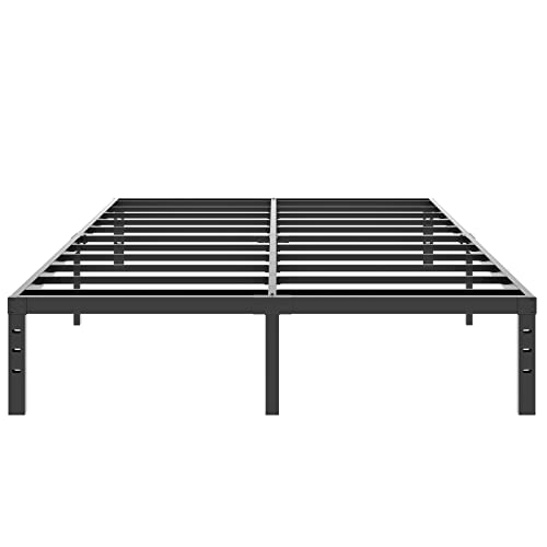 COMASACH 14 Inch Bed Frames Queen Size 3500 lbs Heavy Duty Platform with Sturdy Metal Slats, No Box Spring Needed, Easy Assembly, Under Bed Storage, Noise-Free, Non-Slip