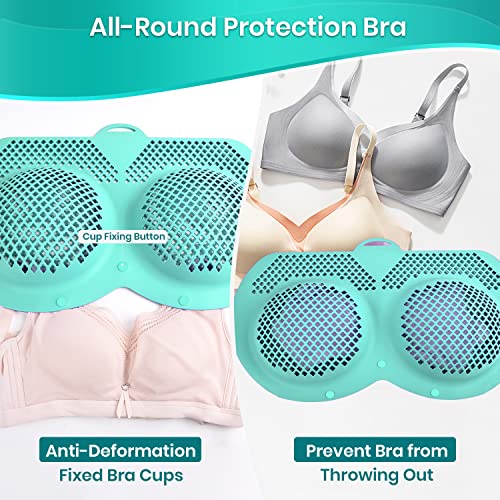 Extra Large Laundry Bag for Delicate Bra Washing Bag, 360° Cleaning Bras Silicone Laundry Science Bag, Lingerie Wash Bag for Underwear Brassiere Protection Bra Washing (Green)