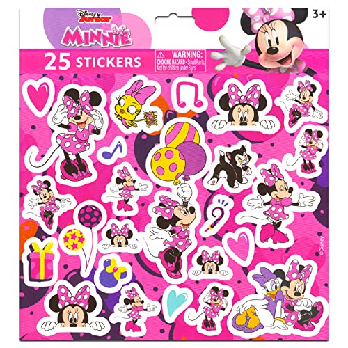Disney Minnie Mouse Backpack for Toddlers Bundle ~ Premium 12" Minnie Mouse Mini School Bag with 3D Ears and Stickers (Minnie Mouse School Supplies)