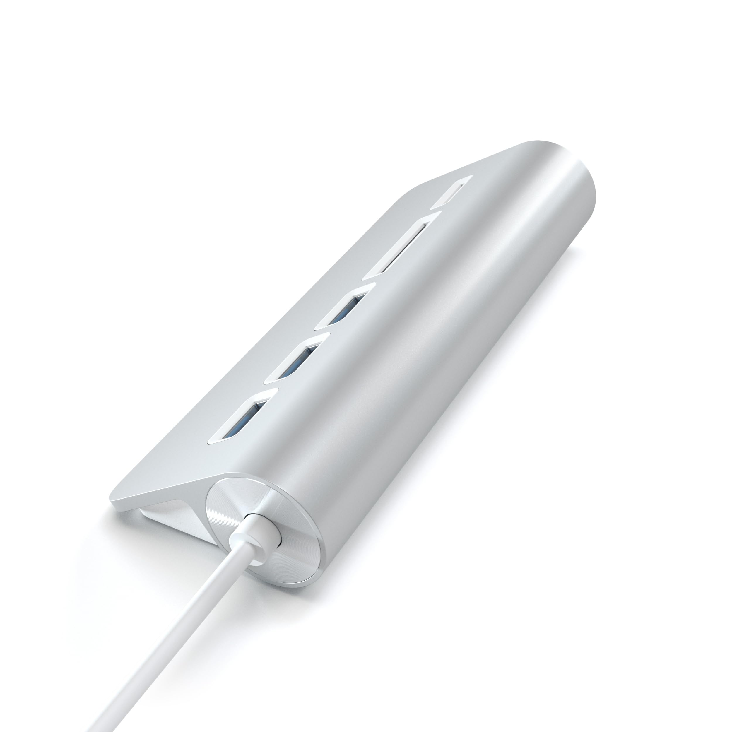 Satechi Aluminum USB 3.0 Hub & Card Reader - Compatible with MacBook Pro, MacBook, iMac, Surface Pro, Dell XPS and More (Silver)