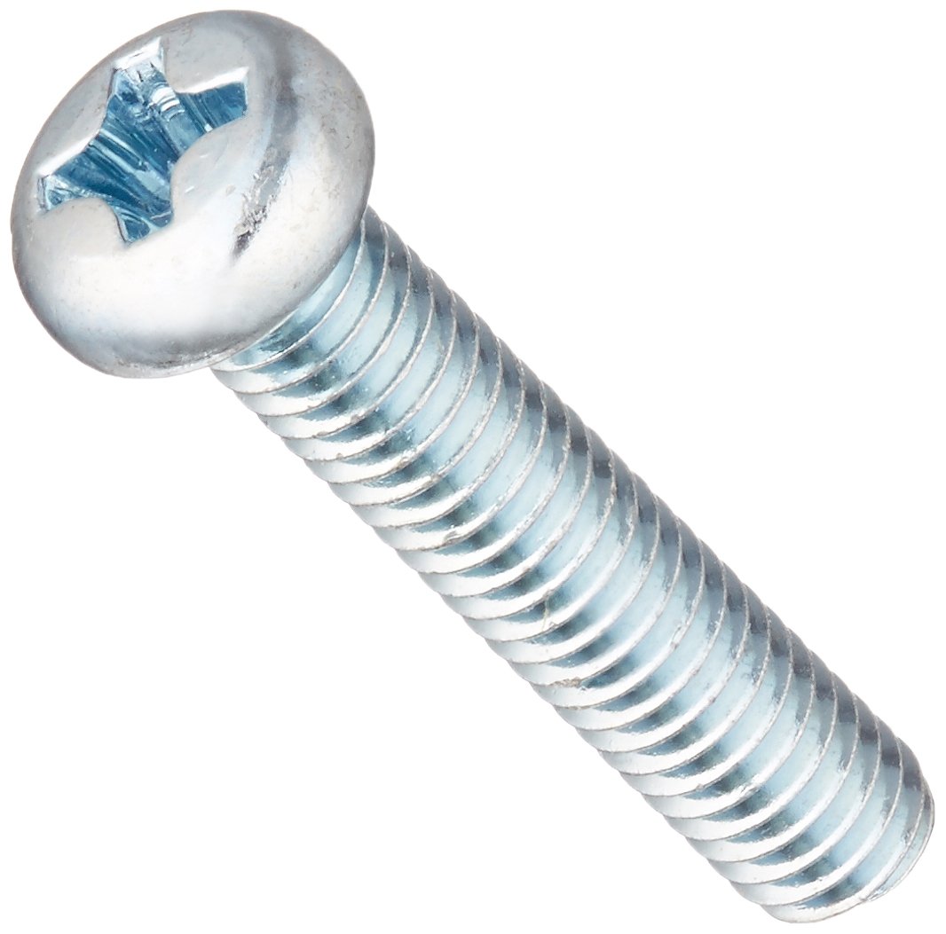 Small Parts Steel Pan Head Machine Screw, Zinc Plated, Meets JIS B1111, #2 Phillips Drive, M4-0.7 Thread Size, 20 mm Length, Fully Threaded, Imported (Pack of 25)