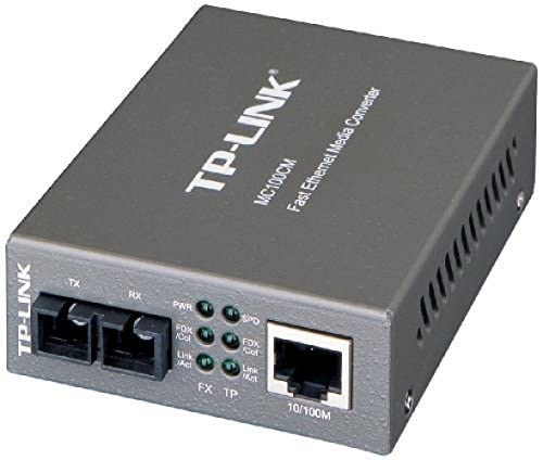 TP-LINK MC100CM Media Converter, 10/100Mbps RJ45 to 100M multi-mode SC fiber, up to 1.2miles, chassis mountable