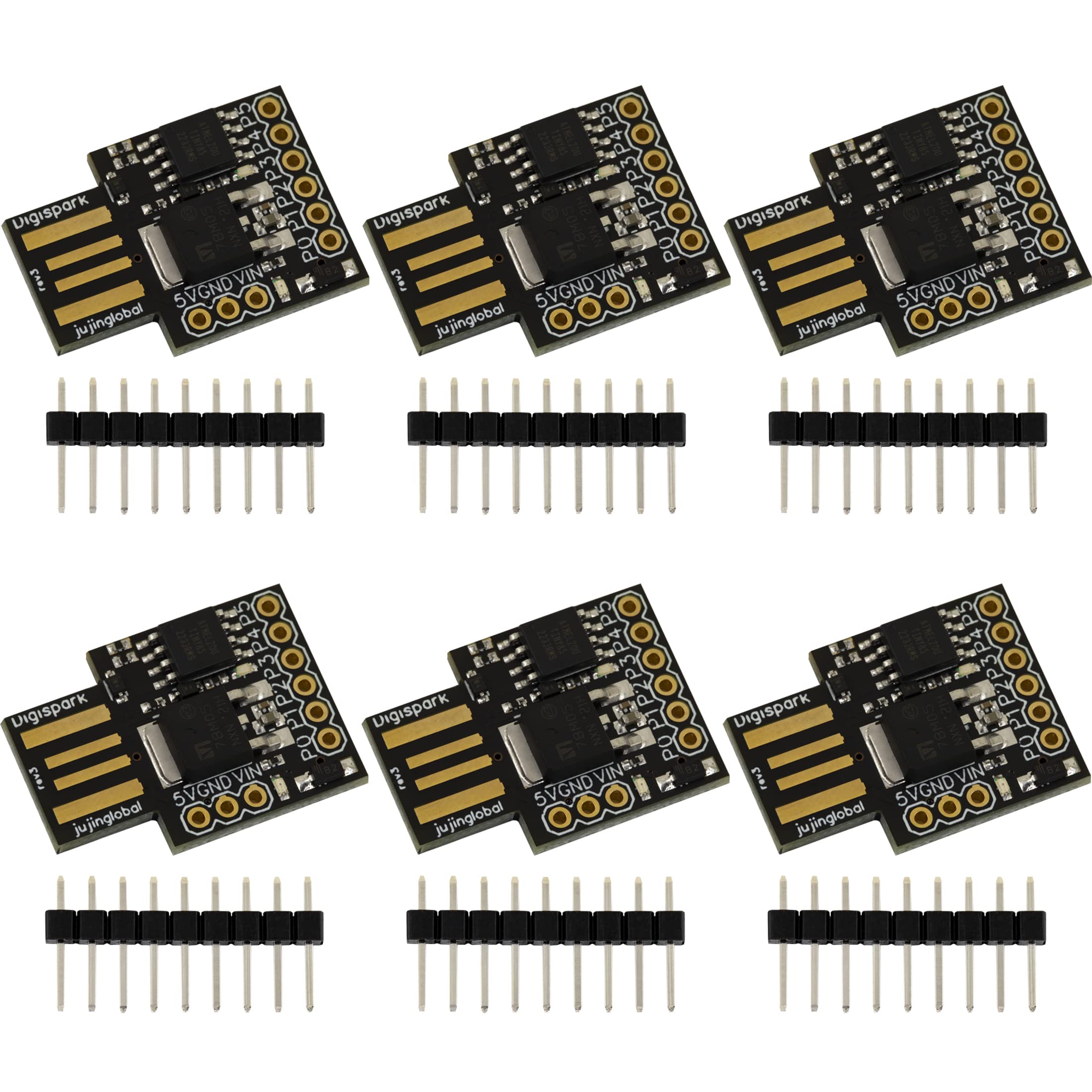 Attiny85-20SU USB Development Board for Attiny85 Digispark Kickstarter for Arduino IDE (Pack of 6pcs)