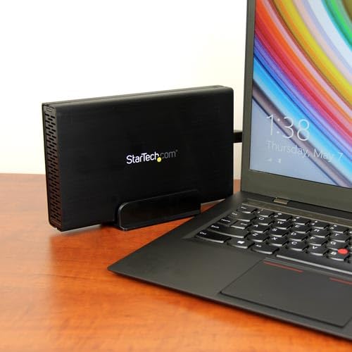 StarTech.com USB 3.1 Gen 2 External Hard Drive Enclosure for 3.5โ SATA Drives - Fan-less UASP Enhanced Single Drive Enclosure (S351BU313),Black