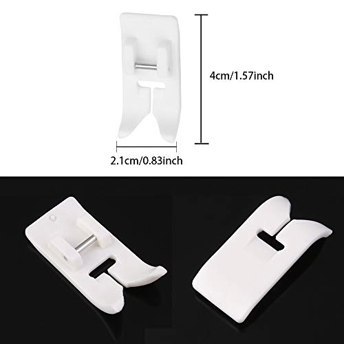 CESUSME 2 Pcs Roller Sewing Machine Presser Foot Plus Non-Stick Zigzag Teflon Sewing Machine Presser Foot - Fit for Singer, Brother, Babylock, Low Shank Simplicity Sewing Machine(2 Styles)