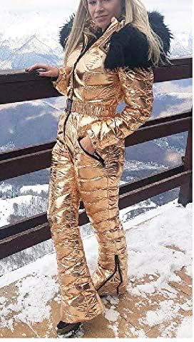 Aurgelmir Women Winter Ski Suit Fur Collar Coat Ski Jumpsuit Snowsuit