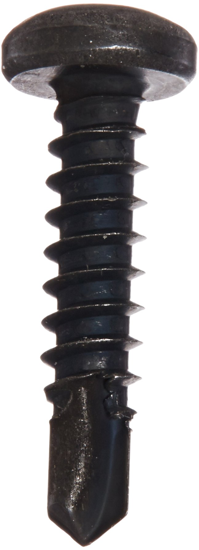 Small Parts-0812KQPB Steel Self-Drilling Screw, Black Oxide Finish, Pan Head, Square Drive, #2 Drill Point, #8-18 Thread Size, 3/4" Length (Pack of 100)
