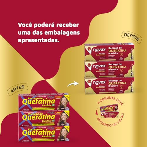 Novex Keratin Recharge Leave in Conditioner - Reconstructive Keratin, Frizz control & Damage Repair