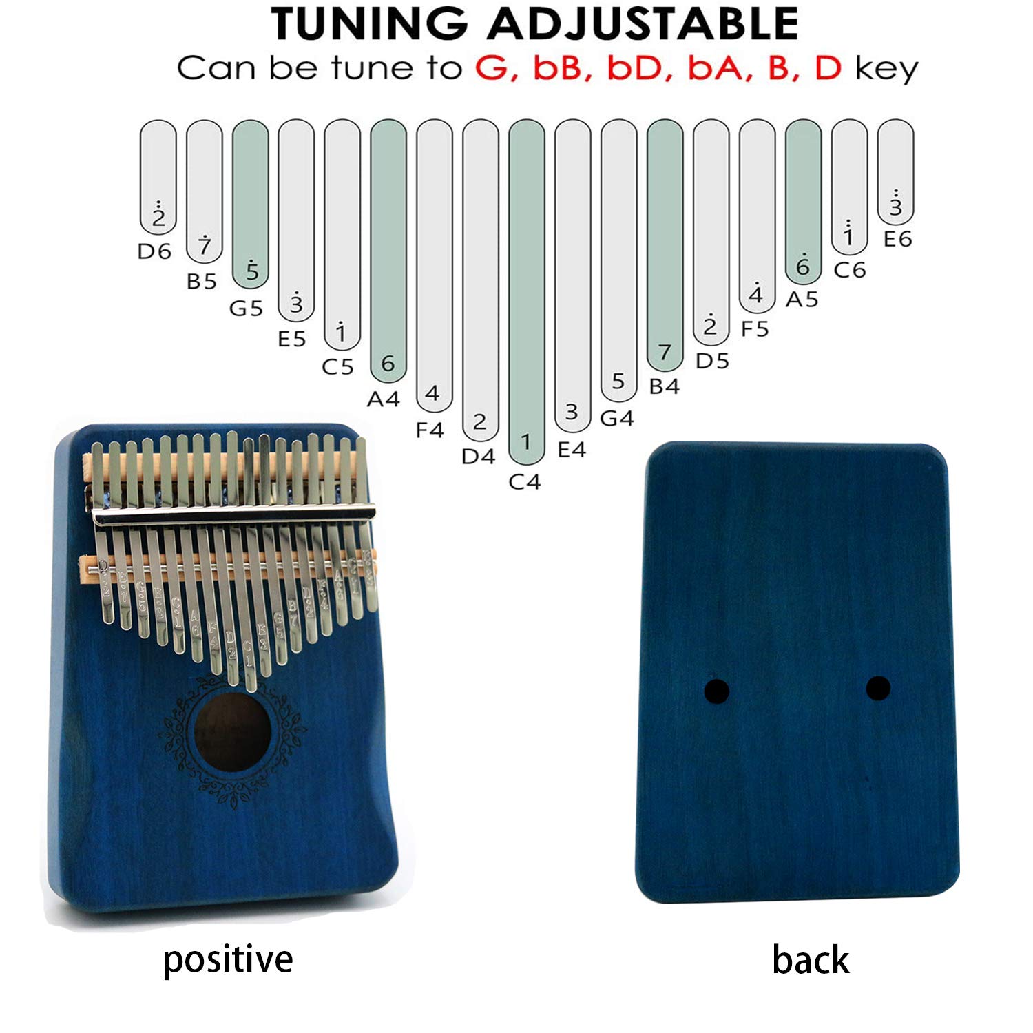 Auroal Thumb Piano 17 Key, Finger Piano, Gift For Kids Adult Beginners Professional(Brown)