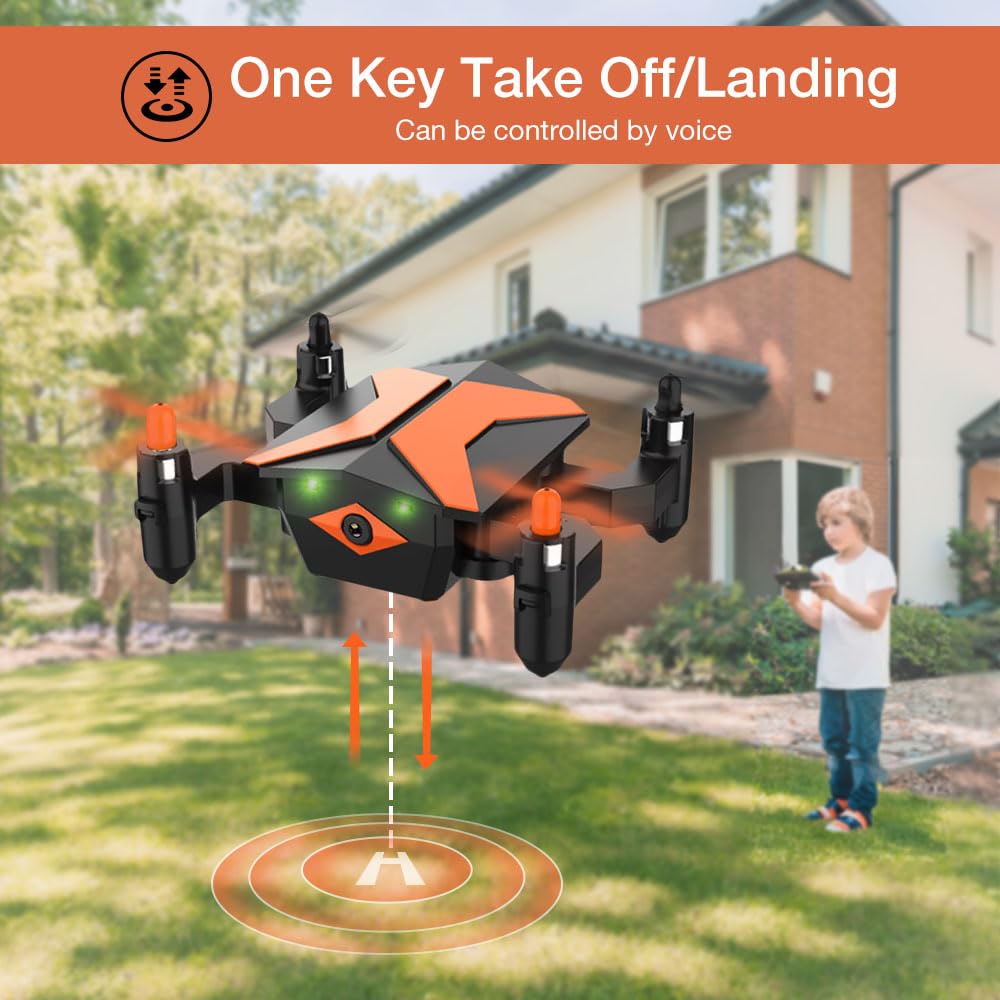 ATTOP Mini Drone with Camera - FPV Drones for Kids, RC Quadcopter Kids Drone with App FPV Video, Voice Control, Altitude Hold, Headless Mode, Trajectory Flight, Foldable Drone Girls Gifts Boy Toys