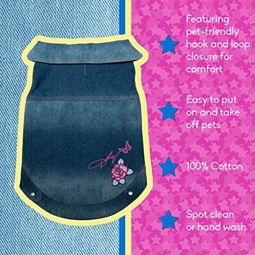 Dolly Doggy Parton Blue Denim Jacket with Collar for Dogs, Dog Apparel