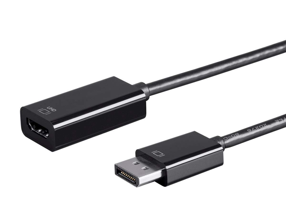 Monoprice DisplayPort 1.2a to HDMI Active Adapter - UHD, 4K@60Hz Black