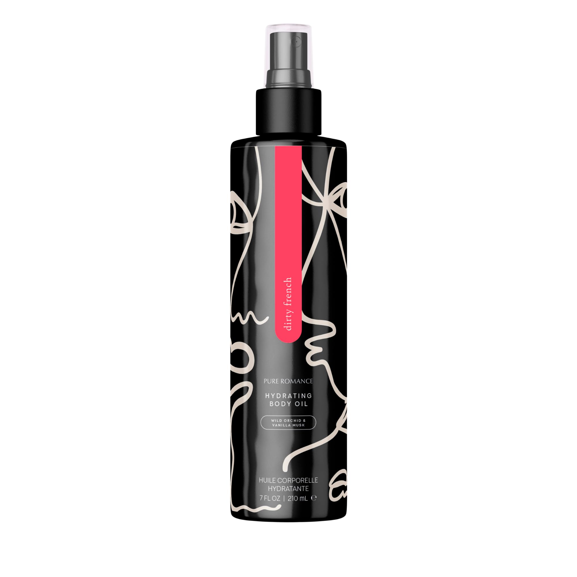 Pure Romance Hydrating Body Oil - Non-Greasy After Shower Moisturizer for Dry Skin - Infused with Jojoba and Argan Oils - Mist on With Convenient Spray Bottle, 7 Fl Oz, Love Story