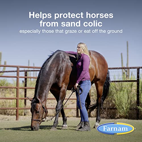 Farnam Sand Clear for Horses Natural Psyllium Crumbles, Veterinarian recommended to support the removal of sand & dirt from the ventral colon, 3 lbs., 9 scoops