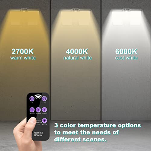 Ceena Outdoor Solar Lights with Romote, IP65 Waterproof Motion Sensor Wall Light, Cool&Warm Dimmable Flood Light, 128LEDs High Brightness Security Pole Light for Front Door, Patio, Backyard, 1Pack