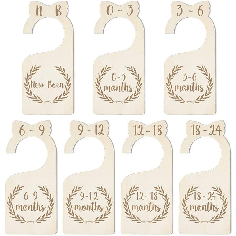 LKYUYV Premium Wood Baby Closet Dividers,Baby Clothes Organizers Home Nursery Decor,from Newborn to 24 Month,Baby Closet Organizers,Nursery Decor,Baby Clothes Organizers（7 Pieces）