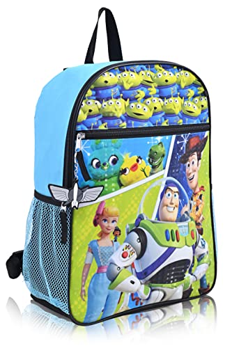 Disney Toy Story Boys Backpack for Little Kids | 6 Piece Set Water Bottle Keychains Snack Tote and Knapsack School (Toy Story 6Pc) 16β x 12β x 5β
