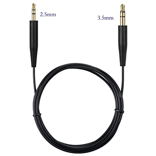 EARLA TEC Replacement Audio Cable Cord, Extension Wire 3.5mm to 2.5mm for Bose QuietComfort QC45 QC35II QC35 QC25 NC 700 Soundlink Soundtrue Headphones Black