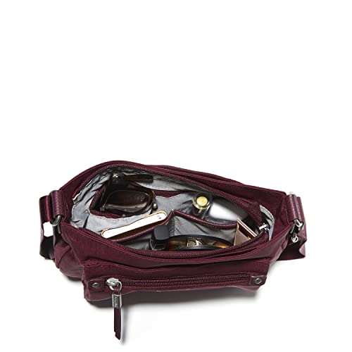 Baggallini Womens Uptown Bagg With Rfid Phone wristlet handbags, Dark Cherry, One Size US