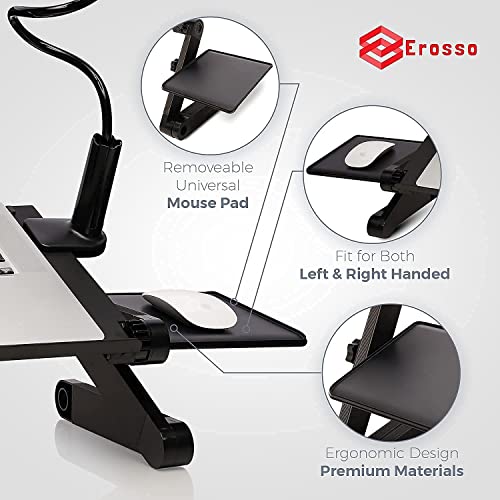 DZHJKIO Laptop Stand for Bed- Portable Laptop Table -Folding Laptop Table - Laptop Stand Adjustable Height with Phone Holder and Mouse Pad Ergonomic Laptop Desk for Couch Computer Riser by Erosso