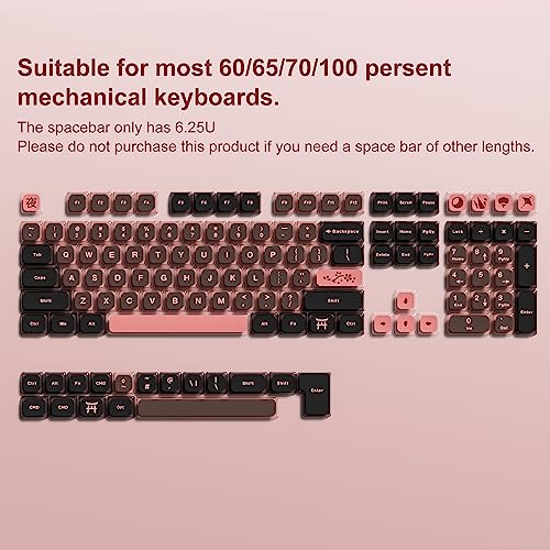 dagaladoo XVX 125 Keys Low Profile Sakura Pudding keycaps,Dye Sublimation PBT Keycap,Transparent keycaps,Suitable for most60% 65% 70% 100% Cherry Gateron MX Switches Mechanical Keyboard