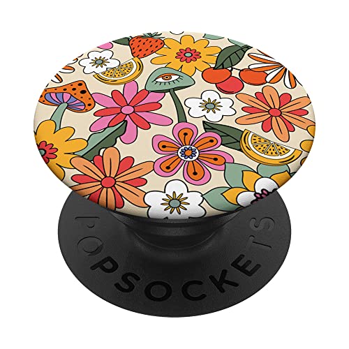 Cottagecore Mushroom Hippie 70s Aesthetic Style & Fashion PopSockets Swappable PopGrip