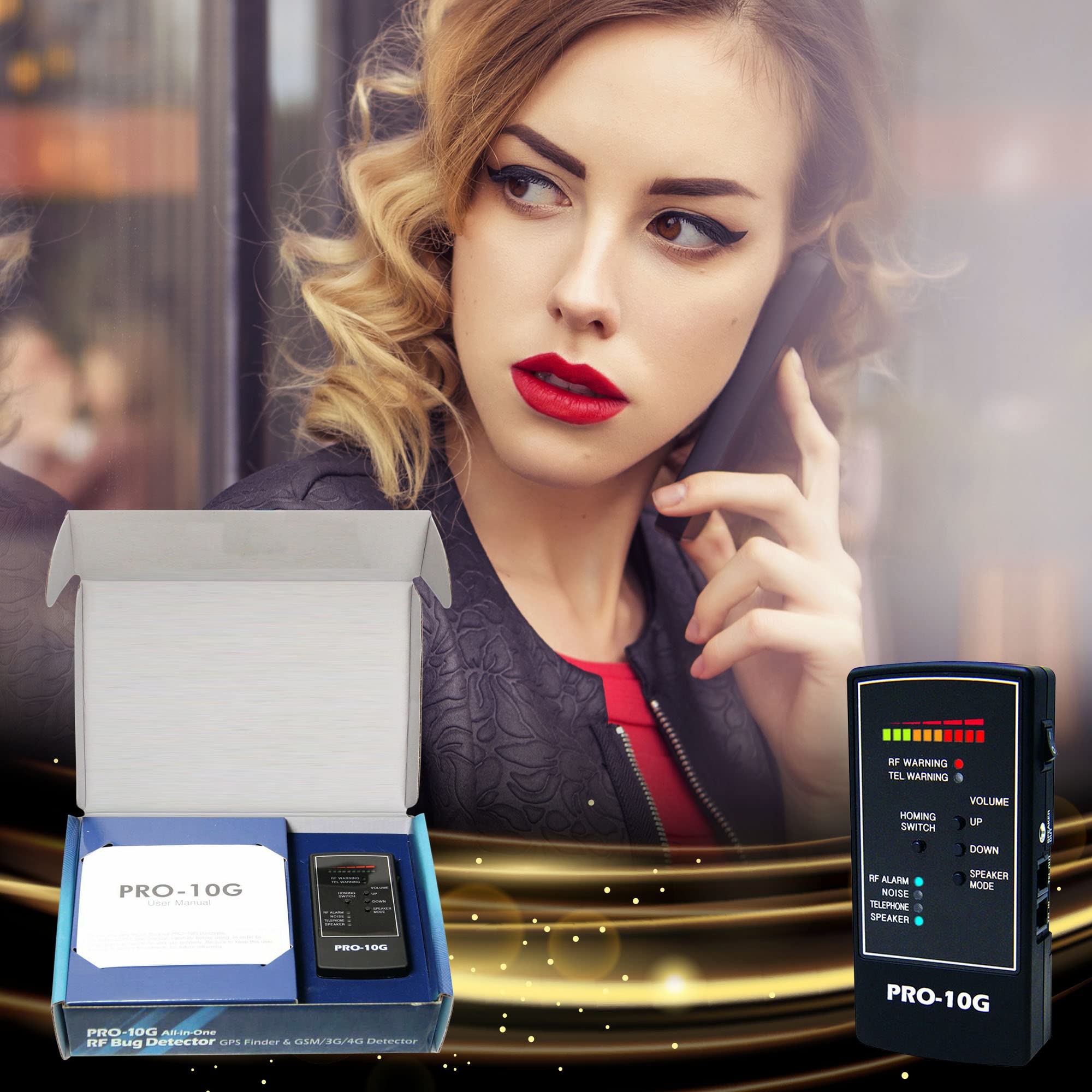 Spy-Hawk Security Pro-10G Bug Detector - Find GPS Tracker & Wireless Camera - Anti Spy Detector - Audio Bug Sweeping Device - Hidden GPS Tracking Finder - Cam Finder by Spy Associates Security